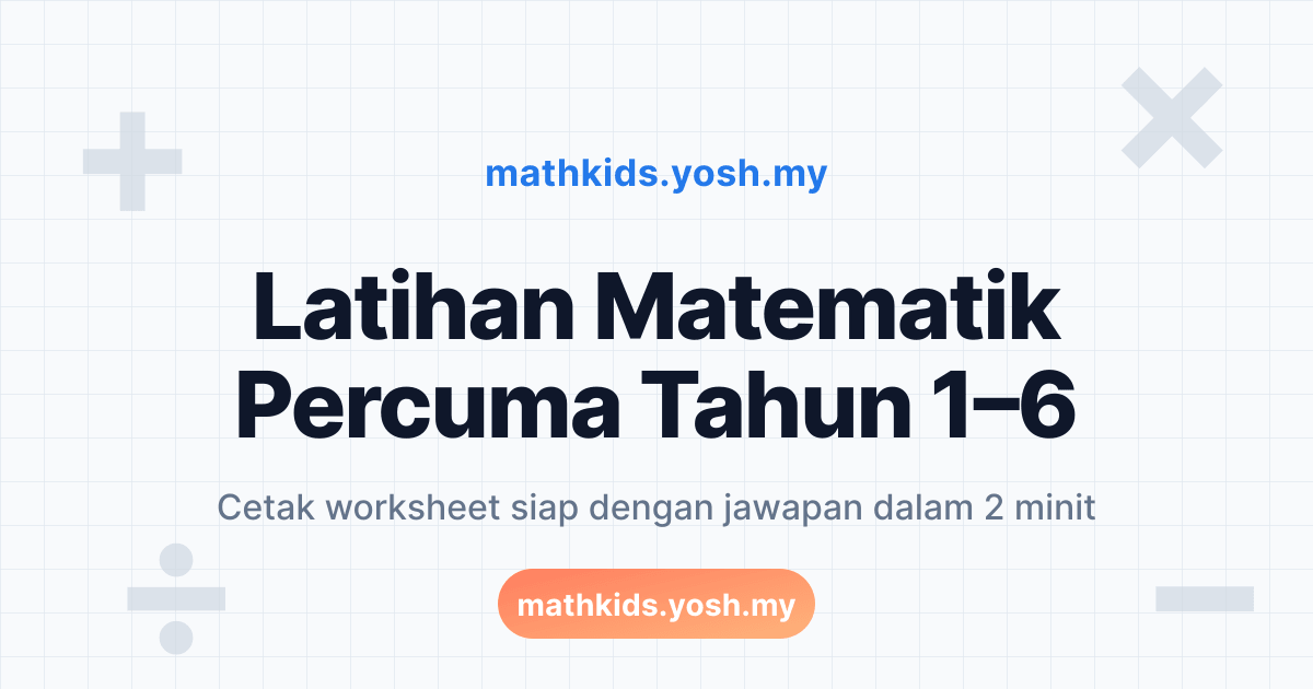 Number Bonds 10 Tahun 1: Latihan Cetak PDF | mathkids.yosh.my